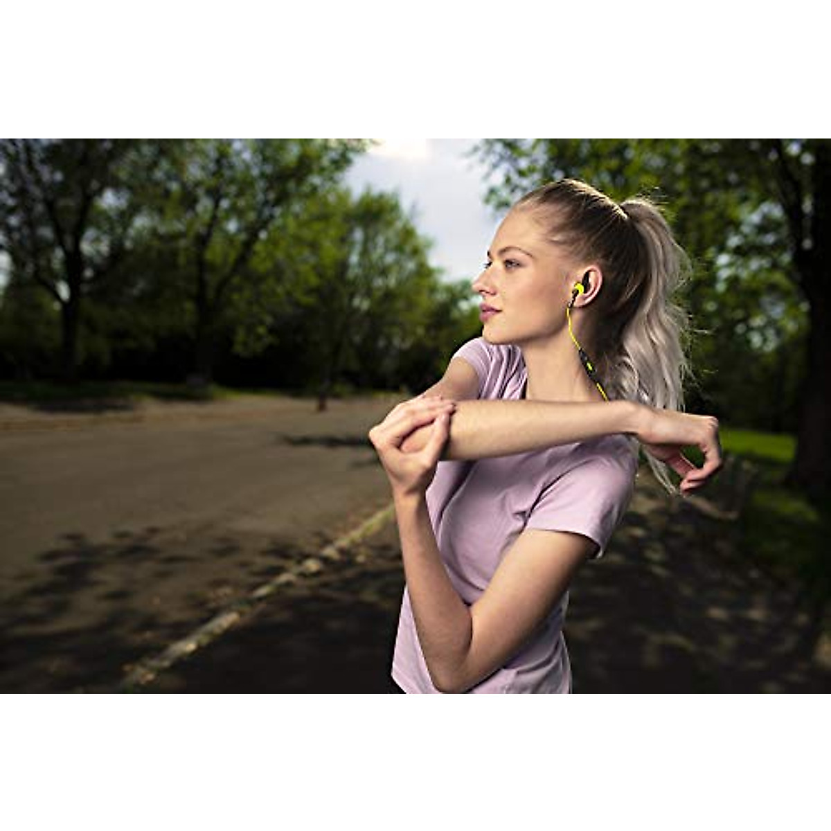 Philips ActionFit in-Ear Wireless Headphones with IPX2 Sweat-Proof Design (SHQ6500CL), Black/Lime Green