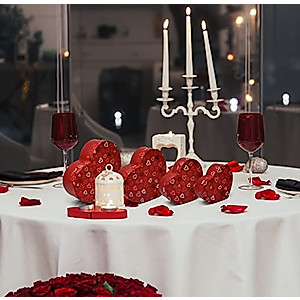 Valentine's Day Heart Shaped Gift Boxes 4 Pack Red Valentine Hearts Treat Box with Lids Valentines Nesting Cardboard Cookie Box for Gift Giving Holiday Decorative Easy Present Wrapping & Packaging