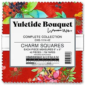 5" Charm Pack Squares - Yuletide Bouquet by Lauren Wan Complete Collection Robert Kaufman Christmas Holiday Winter Fabric Bundle Quilter's Cotton Precuts (CHS-1114-42) M532.33