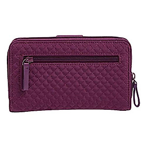Vera Bradley Iconic RFID Turnlock Wallet in Gloxinia Purple Microfiber