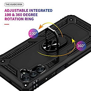 Anvzle for Samsung Galaxy A04 Case with [2 Pack] Tempered Glass Screen Protector, Galaxy A04S Case Dual Layer Protective Heavy Duty [Military-Grade] Full-Body Shockproof Phone Cover (Black)