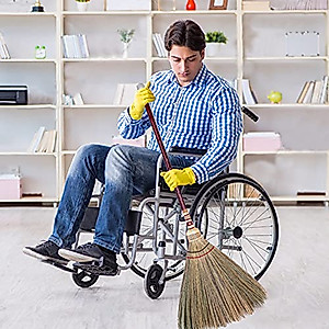 1 Unit of 31 inch Tall of Asian Flower Broom, Thai Natural Bamboo Broom, Handmade Broom, Witch Broom, Bamboo Stick Handle, for RV's Tent Camping