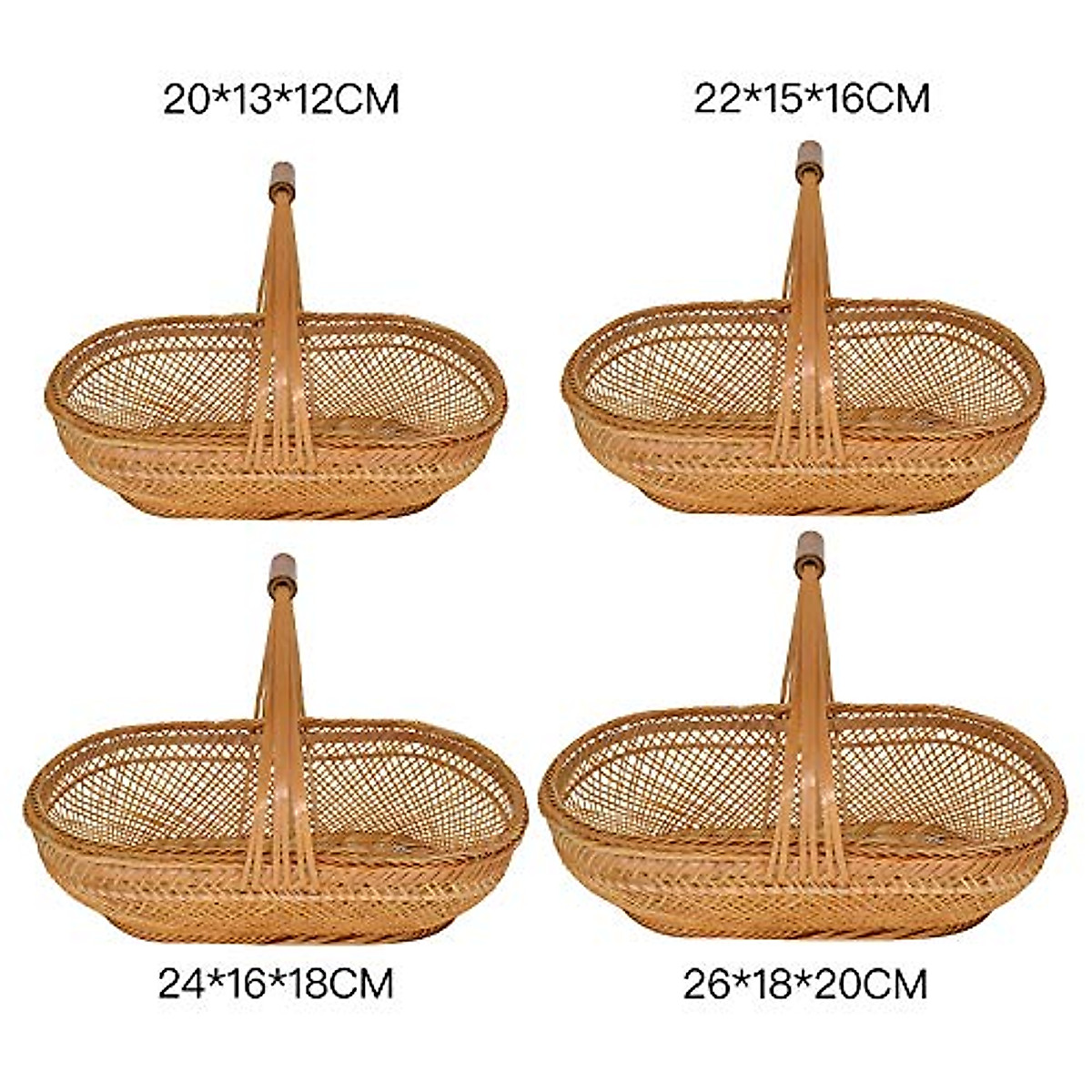 UHBGT Large Storage Wicker Basket Gift Baskets with Handle Willow Woven Picnic Basket Easter Candy Basket Egg Gathering Wedding Basket