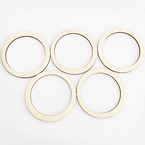 Ciieeo 50pcs Wreath Frames Unfinished Wood Pieces Rings Shape Round Wood Linking Rings Wooden Pieces for Floral Craft DIY Craft Making