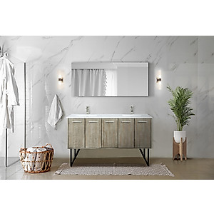 Bell+Modern Fairfield 60 in W x 20 in D Rustic Acacia Double Bath Vanity and Cultured Marble Top