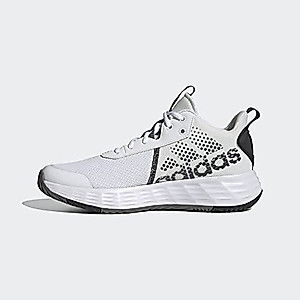 adidas Men's Own The Game 2.0 Basketball Shoe, White/Black/Grey, 9
