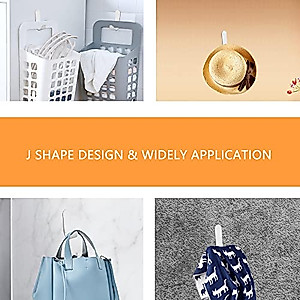 Zorveiio 24 Pcs Self Adhesive Hooks Heavy Duty, 304 Stainless Steel Hooks Razor Holder Wall Hooks Bath Towel Hook Hanging Hooks for Towels Robe Coat Hats Shower Bathroom Kitchen - Brushed Nickel