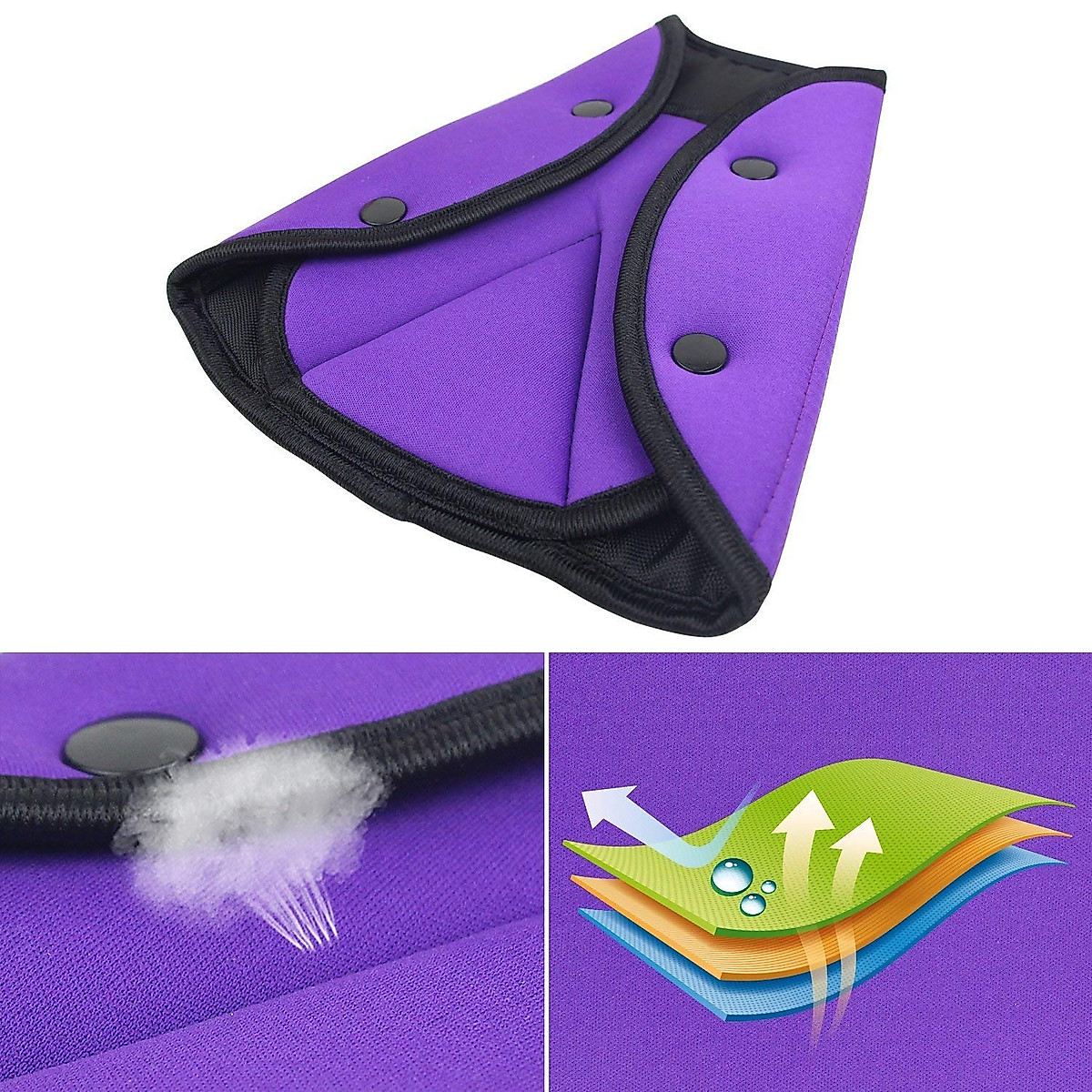 AK KYC 2 Pack Seatbelt Adjuster for Kids Car Child Seatbelt Adjusters Belt Cover Strap Protector Pad for Children Baby Adult Shoulder Neck Safety Triangle Positioner Purple + Blue