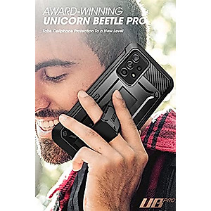 SUPCASE Unicorn Beetle Pro Series Designed for Samsung Galaxy A52 4G/5G (2021) Case, Full-Body Rugged Holster & Kickstand Case with Built-in Screen Protector for Galaxy A52s (Black)