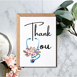 VKNDesigns Cute Thank You Card For Nurses - Doctors - Hospital - Greeting Card for Healthcare - Thank You Card - Card to say Thanks - Funny Card, White