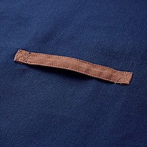 Encasa Homes Adjustable Kitchen Cotton Apron With Pockets & Towel Holder Of Size 27 x 33 inch (Scotch Blue + Tan Straps) for Men & Women Chefs For Cooking & Baking in Home, Restaurants & Barbeque