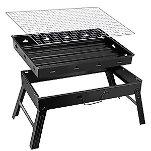 Portable Charcoal Grill, BBQ Small Foldable Barbecue Charcoal Grill for Outdoor Cooking Camping Picnics 17' x 11' x 10'