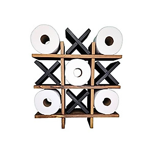 Tic Tac Toe Toilet Paper Holder (Brown with Black X's)