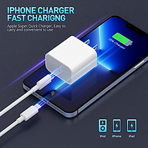 Fast Charger iPhone,3Pack Apple Charger 10 FT iPhone Charger Fast Charging[Apple MFi Certified] USB C Wall Charger,Long 10 Foot USB C to Lightning Cable for iPhone 14 Pro Max/13 Pro/12 MINI/11/SE/XS