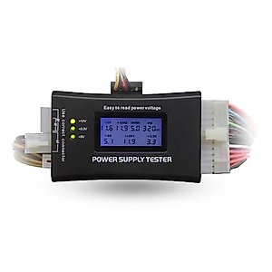 20/24 4/6/8 Pin Computer PC Power Supply Tester with LCD Display and Buzzer for ATX, ITX, BTX, PCI E, SATA, HDD