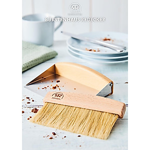 REDECKER Oiled Beechwood Table Sweeping Set, 6-1/4 x 4-1/4-Inches - Dust Pan Brush Set