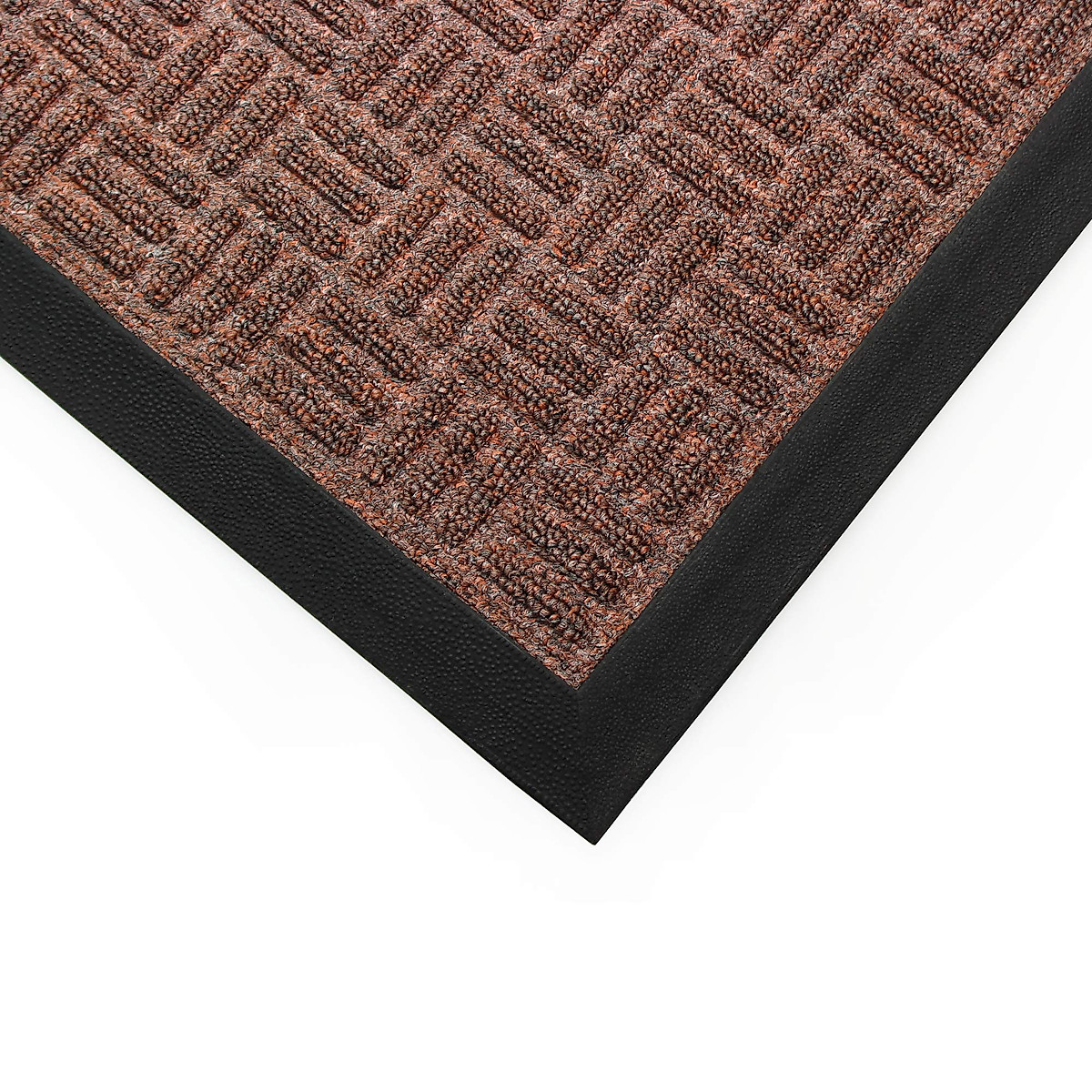 ULTRALUX Premium Indoor Outdoor Door Mat 35” x 59” Absorbent, Strong, Non-Slip Entry Rug Heavy Duty Rubber Backed Doormat, Brown Dirt Barrier Entrance Mat