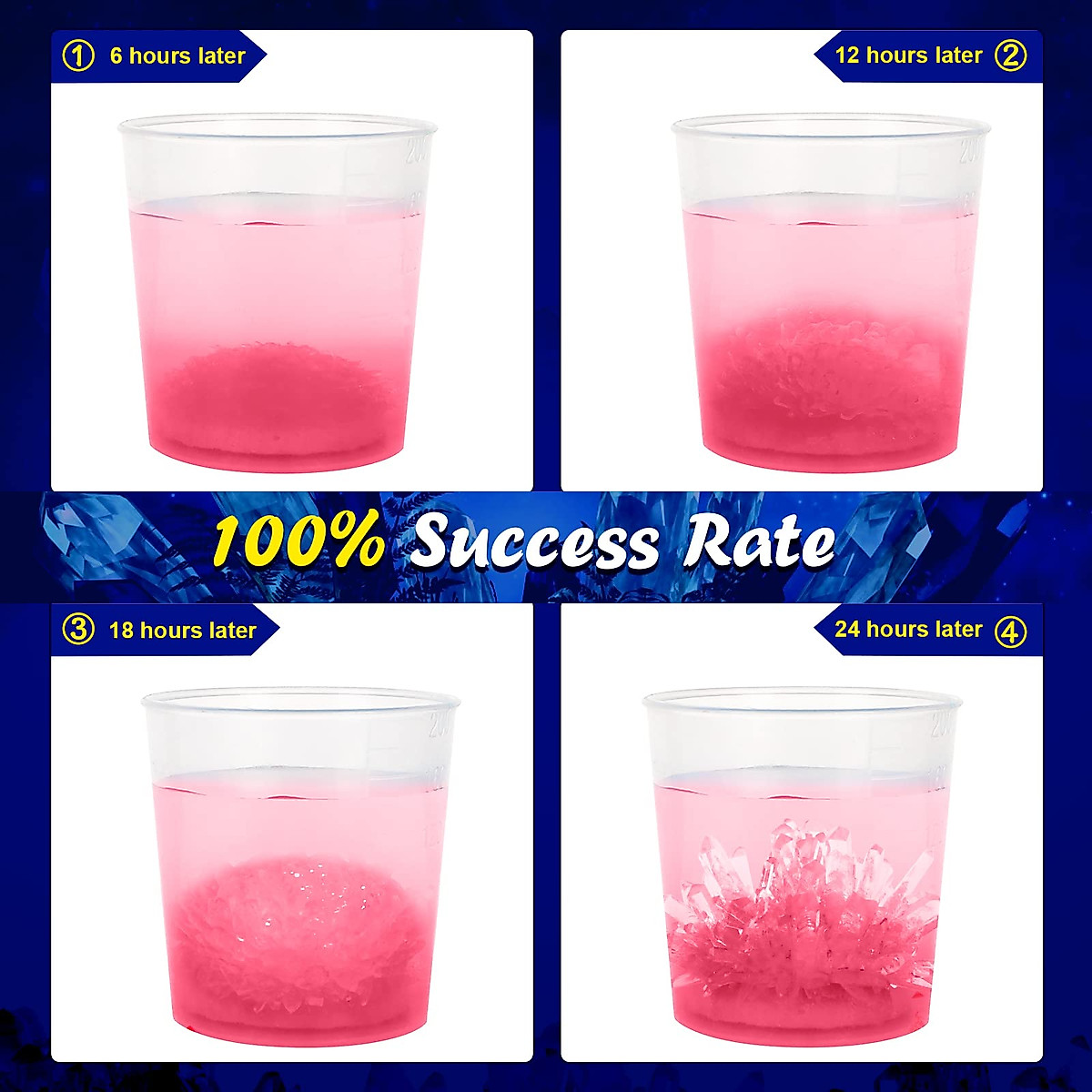 science kits for kids age 8-12, Jumbo Crystal Growing Kit, Grow Crystals Within 24 Hours, Toys & Gifts for Kids Ages 5 6 7 8 9 10 11 12, STEM Learning & Education Toys for 5+ Boys & Girls