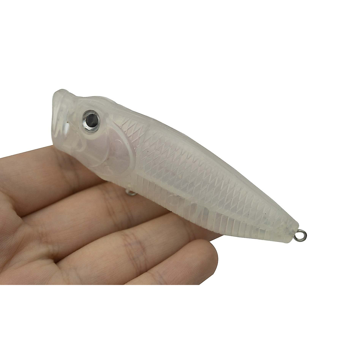 10PCS Unpainted Fishing Popperbait Blanks 8.3cm 11.6g with 6mm Free 3D Simulation Fishing Eye Popper Baits Artificial Blank Clear Hard Baits Trout Salmon Minnow Lure Crankbait Topwater Freshwater
