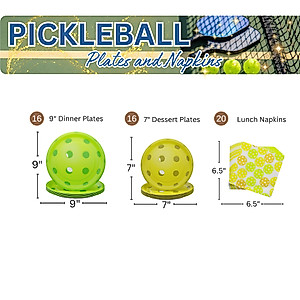 Blue Orchards Pickleball Party Plates and Napkins (52 Pieces for 16 Guests) - Pickleball Party Decorations Sports Themed Birthday Baby Shower Disposable paper Plates and Napkins