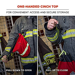 Ergodyne - 13081 Arsenal 5080L Fireman's SCBA Respirator Firefighter Mask Bag for air pack with Fleece Lining Red