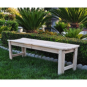 Shine Company 4205N 5 Ft. Backless Wood Outdoor Garden Bench – Natural