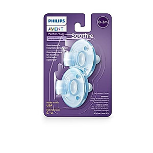 Philips AVENT Soothie Pacifier, Blue, 0-3 Months, 4 Pack, SCF190/43