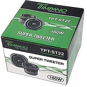 Timpano Super Tweeter TPT-ST22 Titanium Bullet Horn Tweeter, 8 Ohms 80 Watts RMS Power, 160 Watts Continuous Power, 1.75 Inch Voice Coil Super Tweeter for Pro Car Audio (Single)