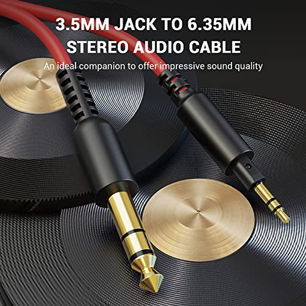 OneOdio Fusion A71/HiFi/Pro C/Pro M Wired Headphones Audio Cable Red- 6.35mm to 3.5mm