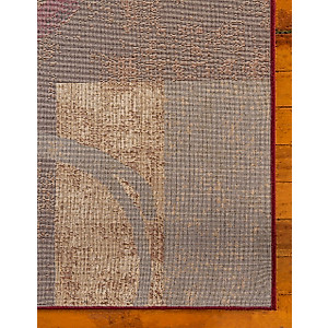 Unique Loom Barista Collection Area Rug - Kouillou (6' 1" x 9' Rectangle, Multi/ Brown)