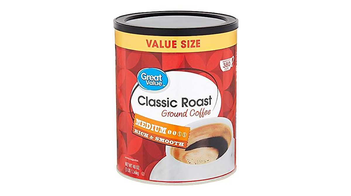 Get Great Value Classic Roast Ground Coffee, Medium, 48 oz