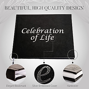 Hudson Creations Funeral Guest Book for Celebration of Life – Celebration of Life Guest Book for Funeral - 124 Pages Memory Book, Space for Name, Address, Prayers & Memories