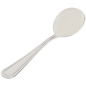 Winco 12-Piece Dots Bouillon Spoon Set, 18-0 Stainless Steel,Silver