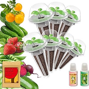 Seeds with Pod Kit Assorted Fruit & Vegetable for Aero, inbloom 5 Pods Hydroponics Growing System, 7-Pods (350+ Seeds Included Strawberry,Cherry Tomato,Dwarf Pea,Pepper,Radish,Beet,Cucumber)