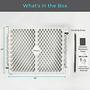 Toddleroo by North States Superyard 6 Panel Free Standing Play Yard, Indoor or Outdoor Baby Playpen, Baby Gate. Made in USA. 5.5 feet Corner to Corner Play Pen (26" Tall, Pewter)