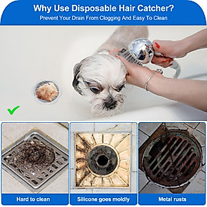 25pcs Disposable Drain Covers Mesh Stickers,Shower Hair Catchers Sink Strainers,Protector for Bathroom,Tub,Flat,Sinks,Strainer,Bath 4 inch HeipokLife