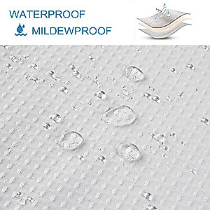 ARICHOMY Shower Curtain Set Waffle Weave Curtain Fabric Shower Curtain Set 250GSM with 12 pcs Hooks Removeable Liner, Machine Washable 72 * 72 inch, White