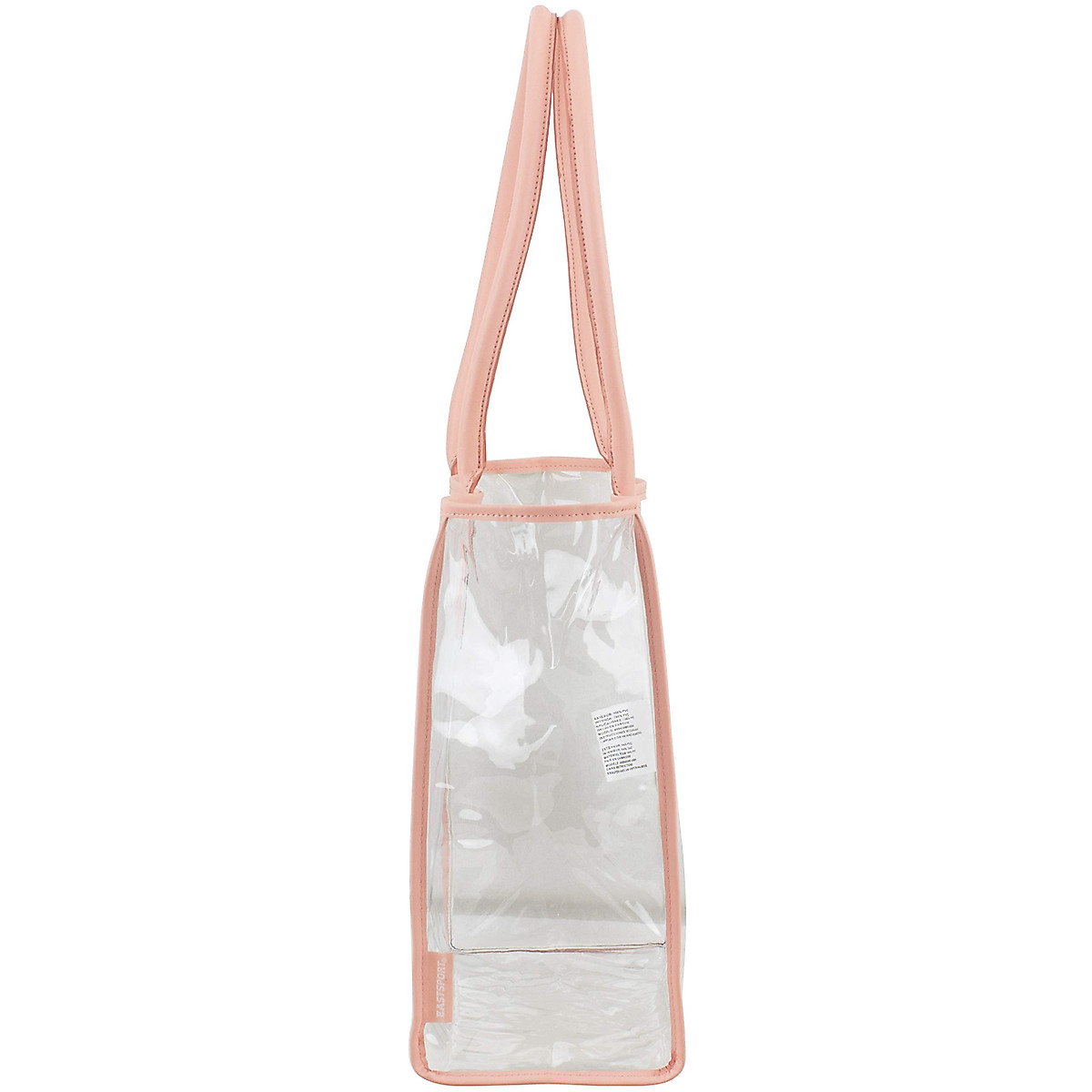 Eastsport Clear Handbag Bundle Set, Heavy Duty PVC Transparent See Through Daypack Tote Bag for College Workplace, Blush