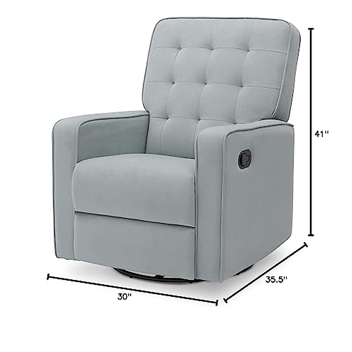 Delta Children Gavin Recliner Glider Swivel Chair Featuring LiveSmart Fabric by Culp - Stain-Resistant, Repels Moisture, Kid & Pet-Friendly Fabric, Mist