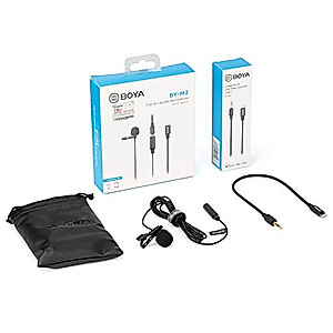 BOYA Lavalier Lightning Microphone for iOS iPhone 11 Vlog, 20 ft/6m by-M2 Lapel Universal Mic with Lightning Plug Adapter for iPhone 11 10 X 8 7 MAC YouTube Video Facebook Live