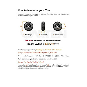 OakTen Set of 2 Tire Chains for Lawn Garden Tractors Mowers and Rider, 2-Link, Compatible with Cub Cadet MTD Troy Bilt 490-241-0023 Fits for Tire Size 20x8.00x8, 20x8.00x10