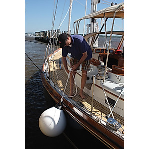 TAYLOR MADE PRODUCTS Tuff End Buoy, Orange (21") – Flexible, Strong, Marine-Grade Vinyl Buoy for 25-40 Foot Boats – Easy-to-use, Trivalve™ Inflates with Standard Ball Pump – 2020108091