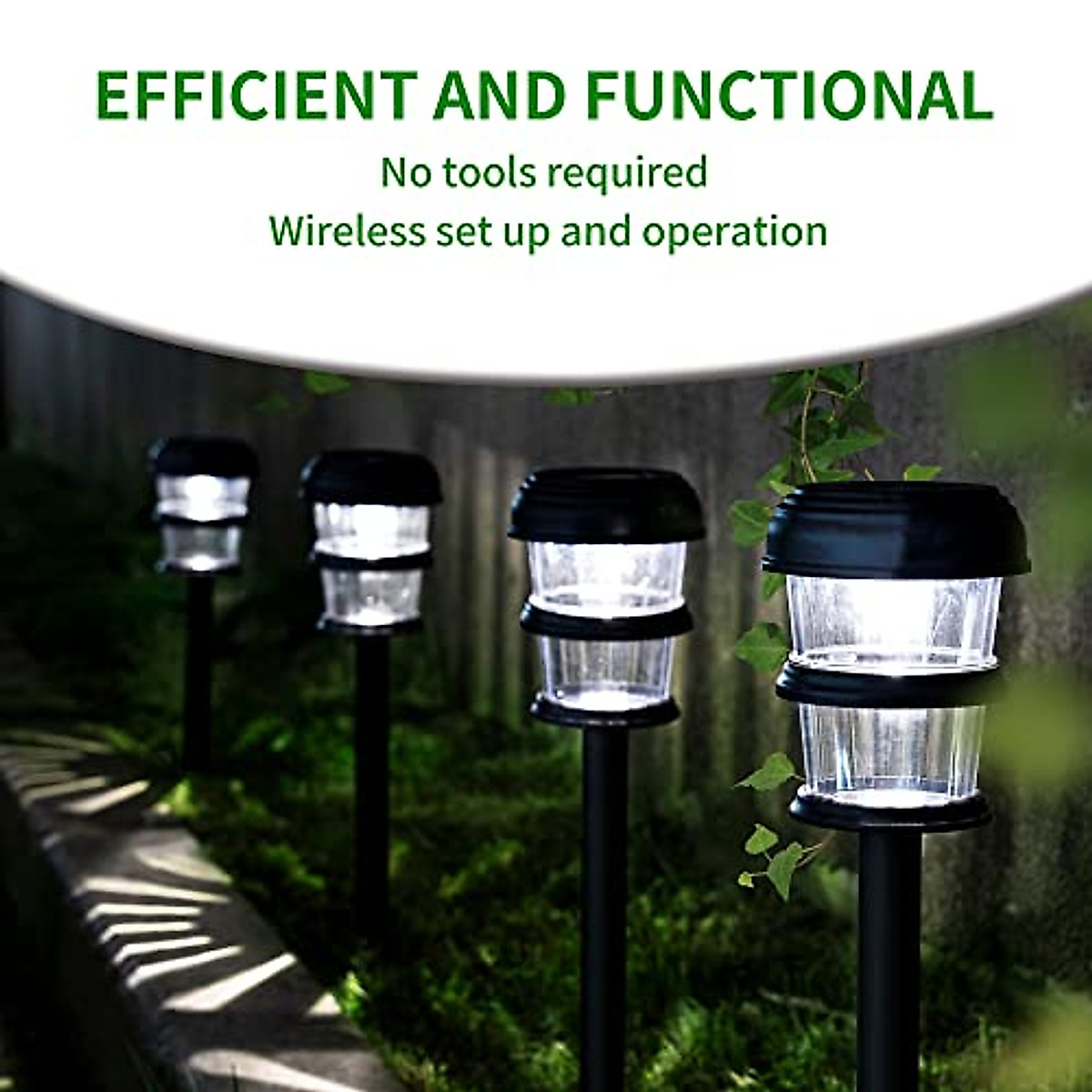 GIGALUMI 12 Pack Solar Garden Lights, Outdoor Solar Lights Waterproof, Automatic Solar Pathway Lights for Yard, Landscape, Lawn, Patio, Path, and Driveway (Cold White)