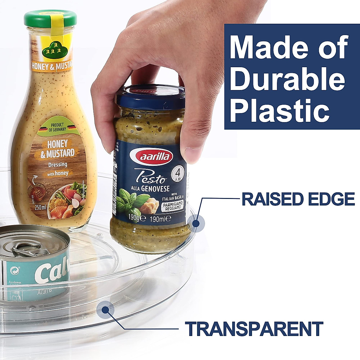 LotFancy Lazy Susan Organizers, 4 Pack 10.6” Clear Lazy Susan Turntable for Kitchen, Cabinet, Fridge, Pantry, Countertop, Bathroom Storage