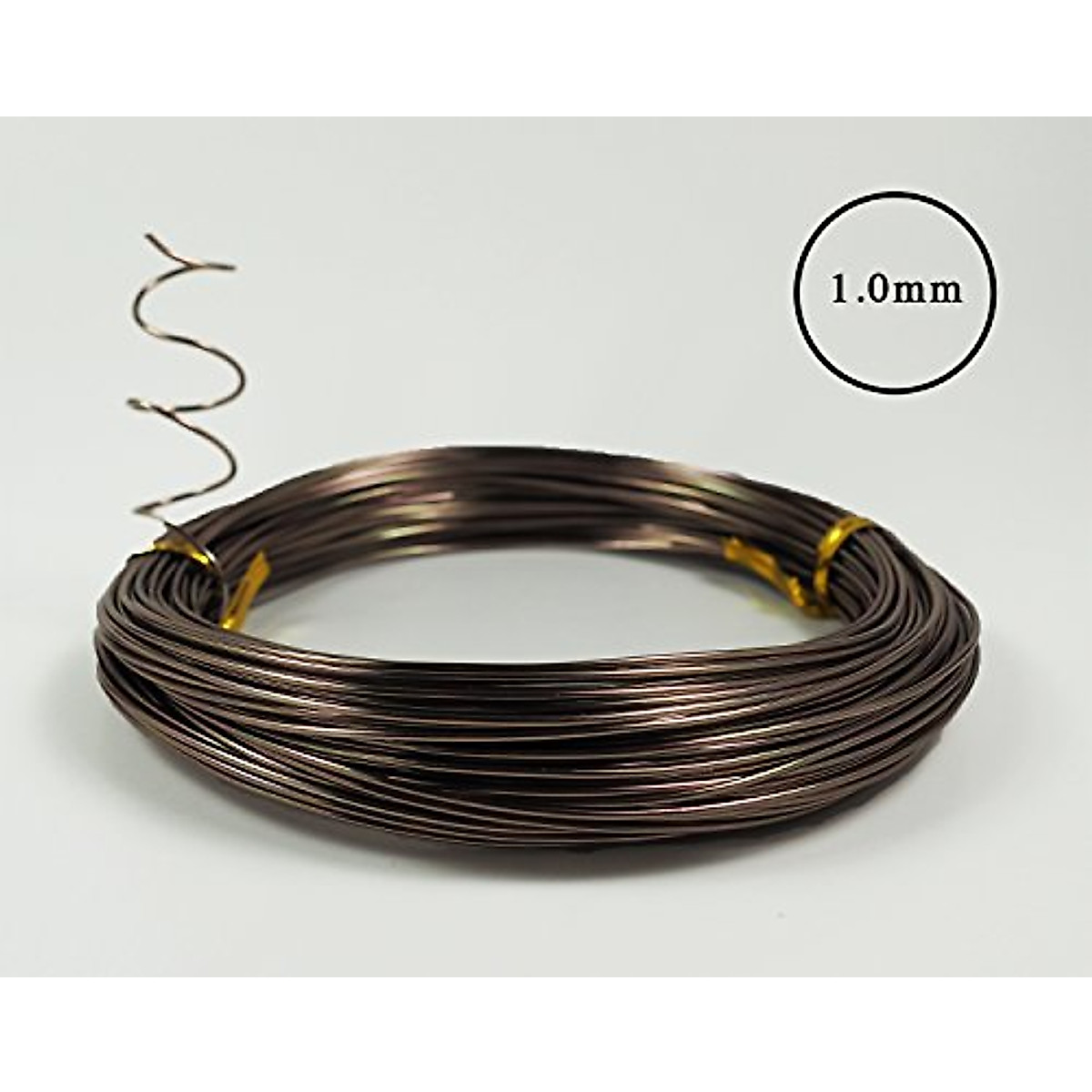 Anodized Aluminum Bonsai Training Wire 5-Size Starter Set with Canvas Bag - 1.0mm, 1.5mm, 2.0mm, 2.5mm, 3.0mm (147 feet total) - Choose Your Color (5 Sizes, Brown)