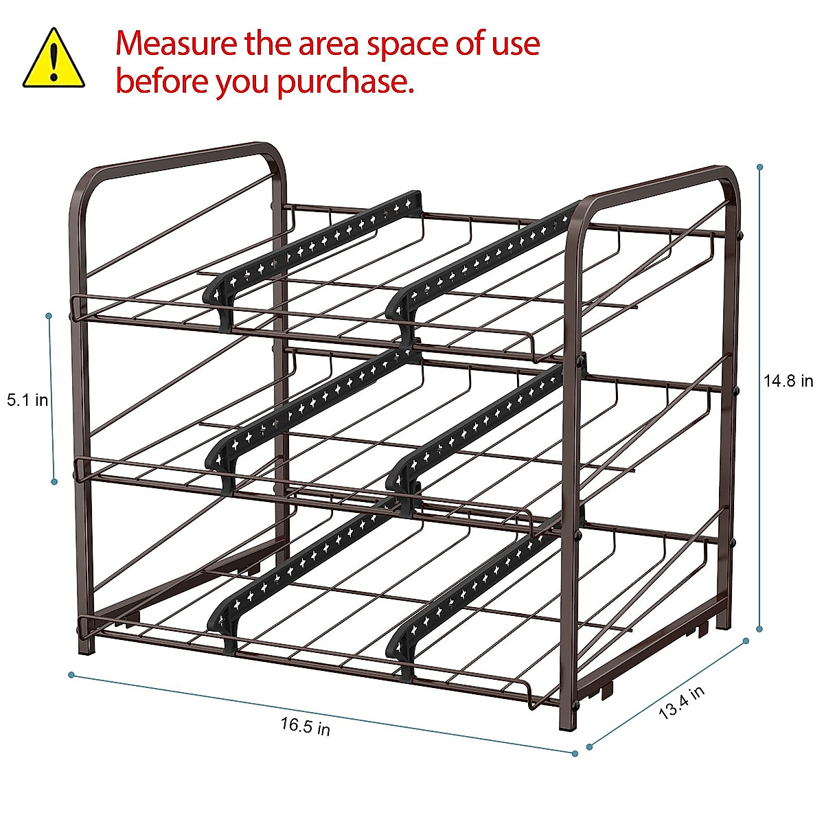 Can Organizer for Pantry Stackable 2 Pack, Can Storage Organizer Rack Stacking Can Dispensers Small Space Holds up to 36 Cans for Pantry, Kitchen, Cabinet- Brown