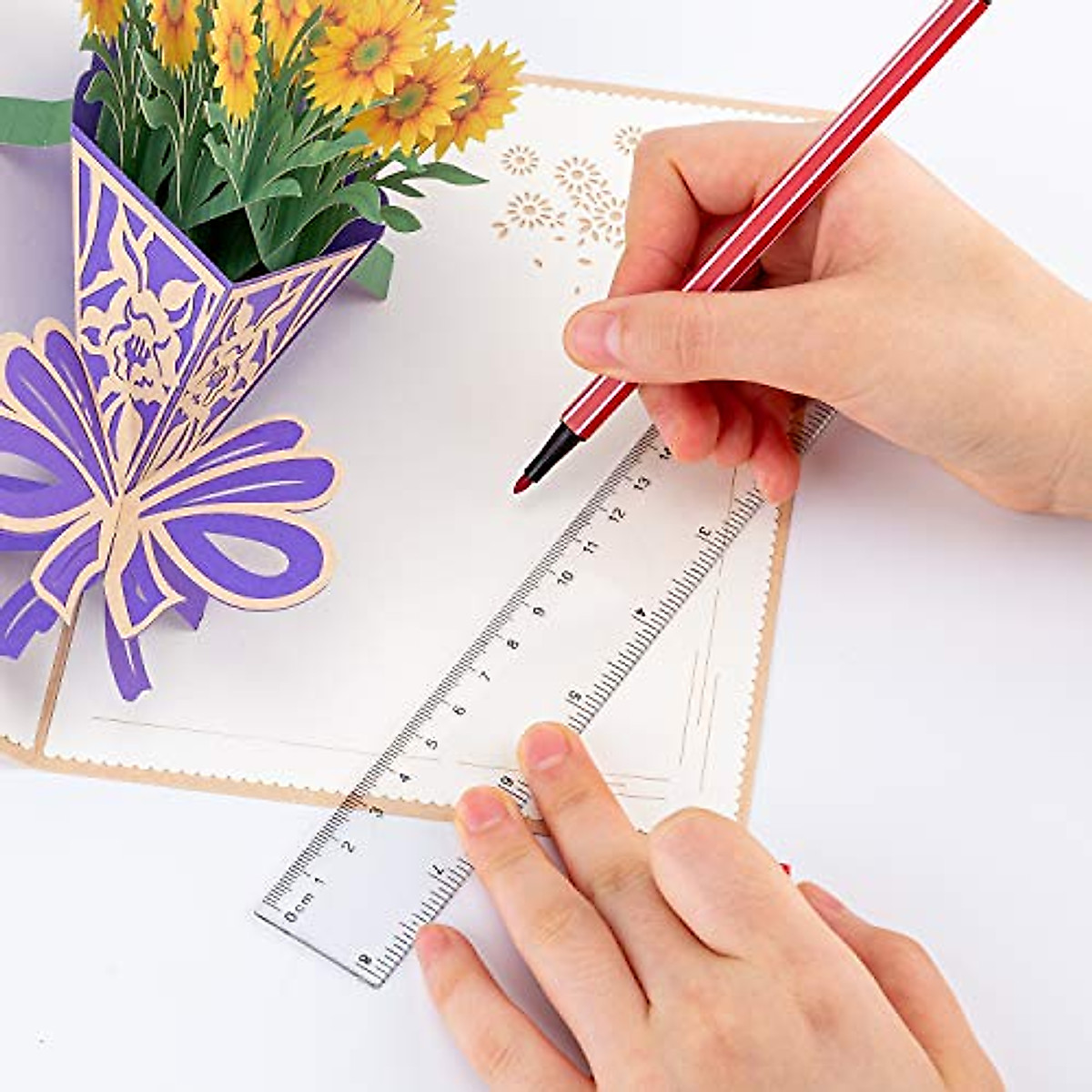 LUTER 10 PACK Clear Plastic Ruler 20cm 8inch Straight Ruler Transparent Plastic Ruler Kit Measuring Tool for Student School Office