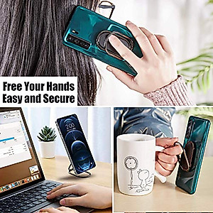 Rimyam Phone Ring Holder Finger Kickstand Foldable Cellphone Stand 360° Degree Rotation Metal Ring Grip Holder for Magnetic Car Mount Compatible with iPhone Samsung All Smartphone