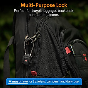 Forge TSA Approved Luggage Locks Ultra-Secure Dimple TSA006 Key Travel Locks with Zinc Alloy Body- Black 2 Cable Locks