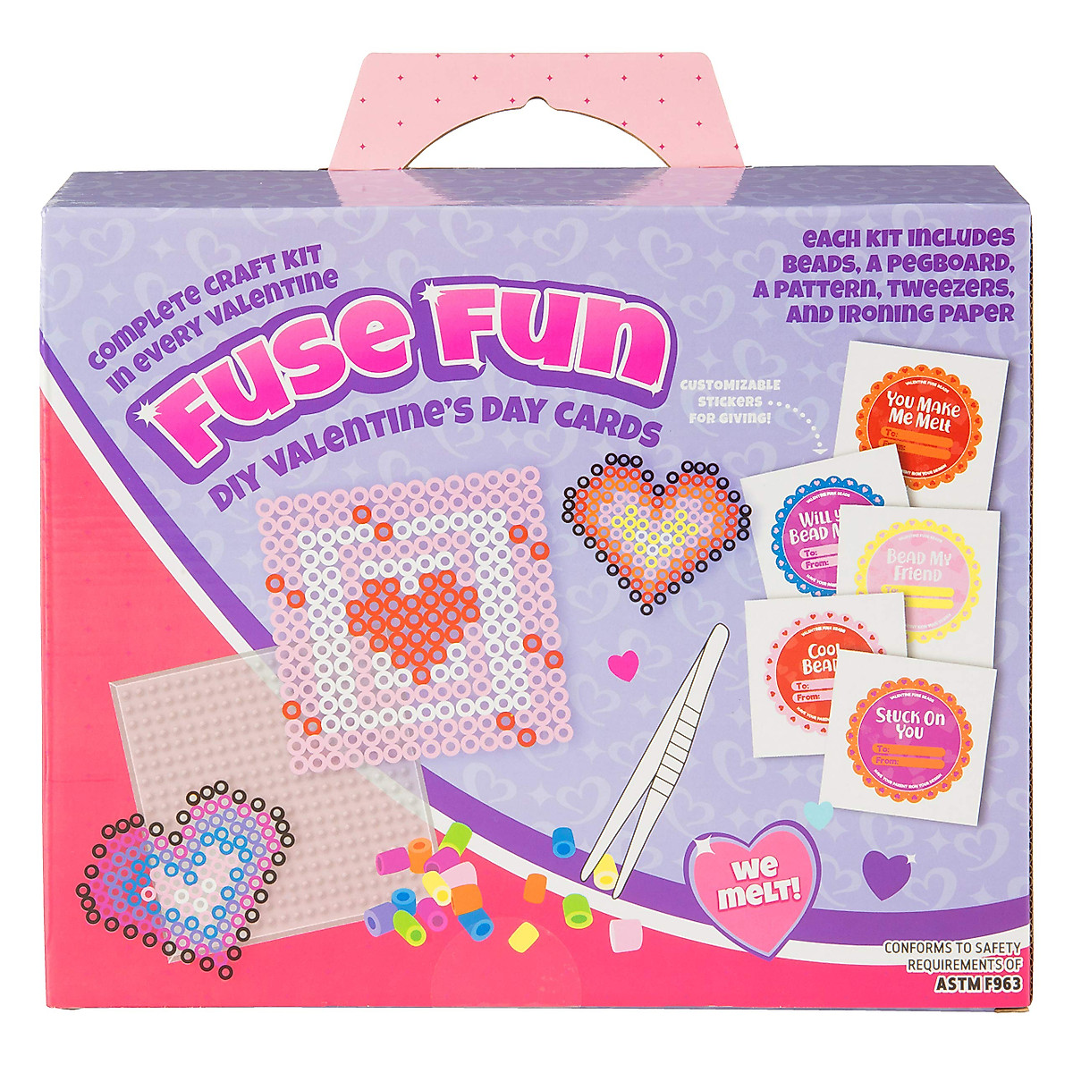 Heart Themed Fuse Bead Kits (24ct)- Perfect Goodie Bag Party Favors for Kids Birthday Party - Each Includes Pixel Art Craft Activity w Perler Beads - Kids Multi-Item Party Favor Packs for Boys & Girls